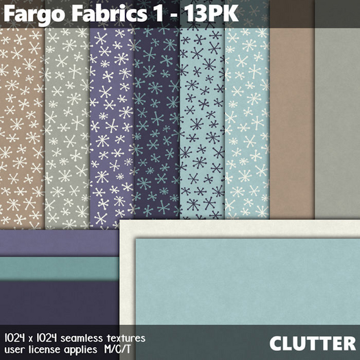 Second Life Marketplace - Clutter - Fargo Fabrics 1 - 13PK